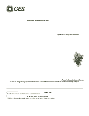 Fillable Online plant order form plants and flowers - The Buildings ...