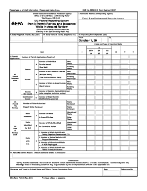 Fillable Online EPA Form 7520-1 (Rev. 8-01) Part I. EPA Form 7520-1 ...