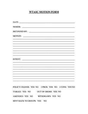 Fillable Online WTASC MOTION FORM Fax Email Print - pdfFiller