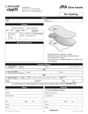 Fillable Online cascade shoe inserts Fax Email Print - pdfFiller