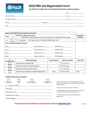 Fillable Online 2018 PBA Lite Registration Form - WordPress.com Fax ...