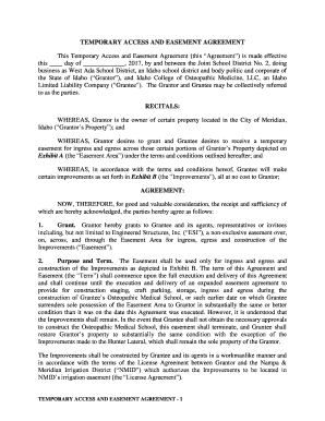 Fillable Online TEMPORARY ACCESS AND EASEMENT AGREEMENT Fax Email Print ...