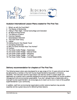 Fillable Online Audubon International Lesson Plans created for The ...