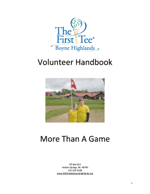 Fillable Online Volunteer Handbook More Than A Game - The First Tee ...