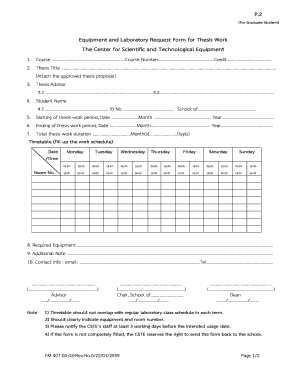 Fillable Online P.2 Equipment and Laboratory Request Form for Fax Email ...