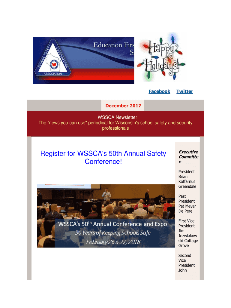Fillable Online Register for WSSCA's 50th Annual Safety Conference ...