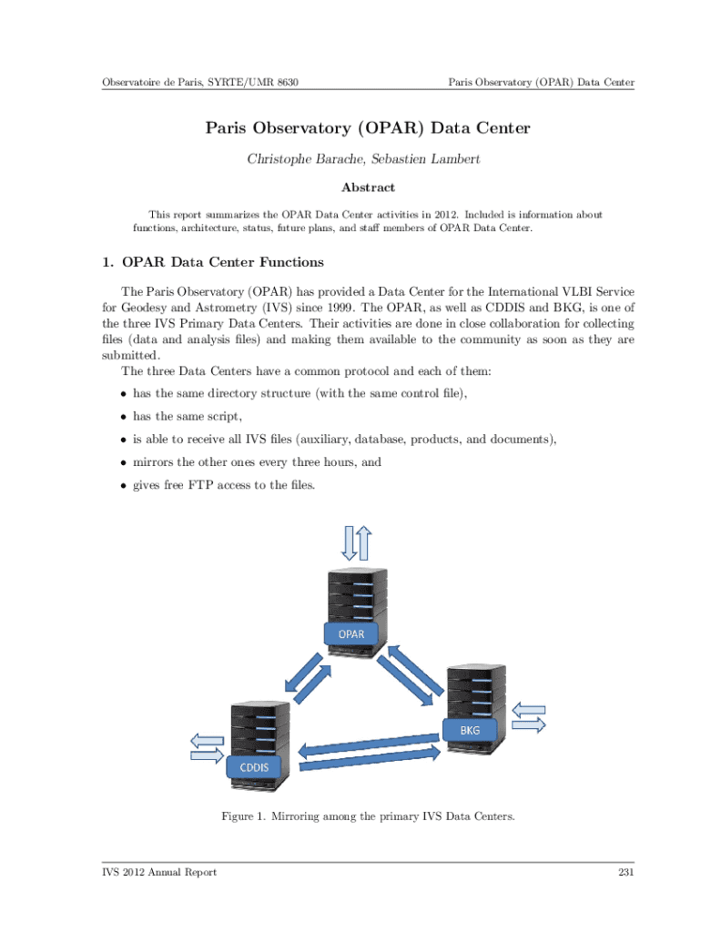 Fillable Online Paris Observatory (OPAR) Data Center - IVS Fax Email Print - pdfFiller