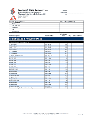 Fillable Online glass price list Fax Email Print - pdfFiller