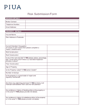 Fillable Online Risk Submission Form Fax Email Print - pdfFiller