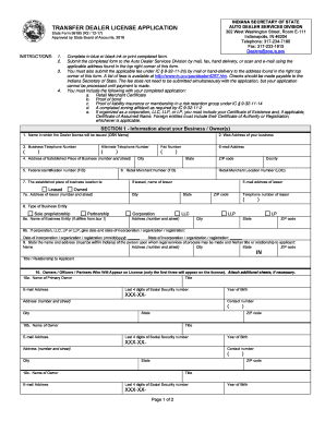 Fillable Online forms in TRANSFER DEALER LICENSE APPLICATION Fax Email ...