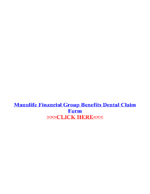 Fillable Online Manulife Financial Group Benefits Dental Claim Form Fax ...