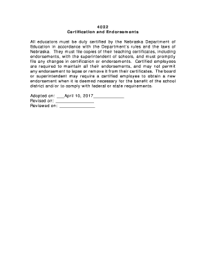 Fillable Online Certification and Endorsements Fax Email Print - pdfFiller