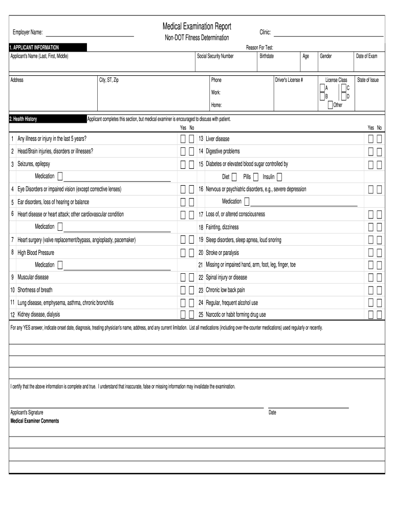Non Dot Physical Form Fill Online Printable Fillable Blank PdfFiller