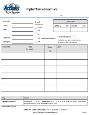 Fillable Online Irrigation Water Submission Form Fax Email Print ...