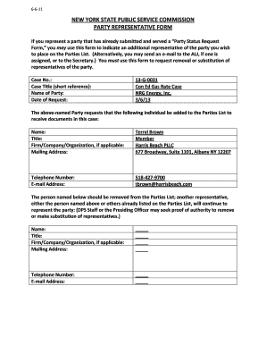 Fillable Online If you represent a party that has already submitted and ...