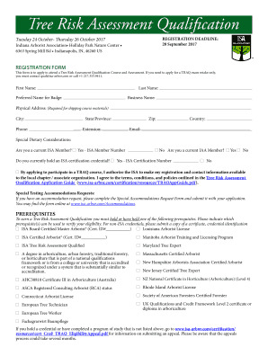Fillable Online Tree Risk Assessment Qualification - Indiana Arborist ...