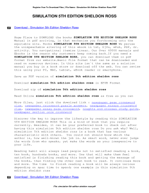 Fillable Online Simulation 5th Edition Sheldon Ross. Simulation 5th ...