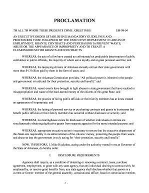 Fillable Online Executive Order 98-04 Fax Email Print - pdfFiller