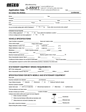 Fillable Online Application Data Sheet - Kraft Fluid Systems Fax Email ...