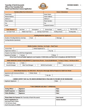 Fillable Online Retail Food License Application Fax Email Print - pdfFiller