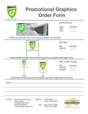 Fillable Online Promotional Graphics Order Form - Fax Email Print ...
