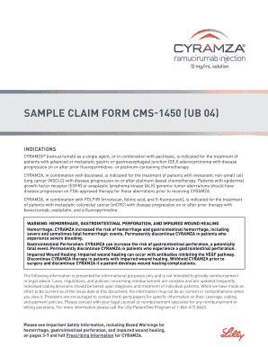 Fillable Online SAMPLE CLAIM FORM CMS-1450 (UB 04) - cyramzahcp.com Fax ...