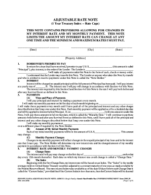 Fillable Online Multistate Adjustable Rate Note - ARM 5-1 (Form 3501 ...