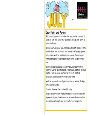 Fillable Online littledownschool co Dear Pupils and Parents ...