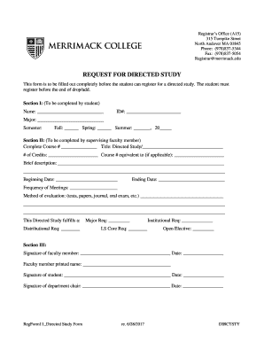 Fillable Online request for directed study - MyMack Fax Email Print - pdfFiller
