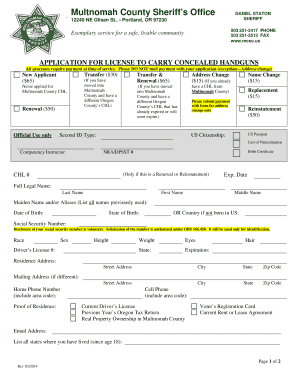Fillable Online Multnomah County Sheriff's Office Fax Email Print - pdfFiller