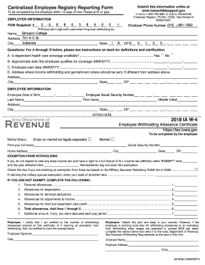 Fillable Online State of Iowa Form W-4 2018 - Simpson College Fax Email ...