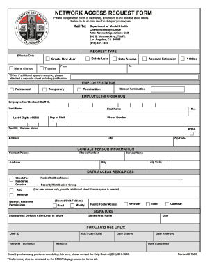 Fillable Online lacdmh lacounty NETWORK ACCESS REQUEST FORM - LACDMH ...