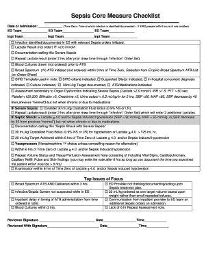 Sepsis Core Measures Checklist - Fill Online, Printable, Fillable ...