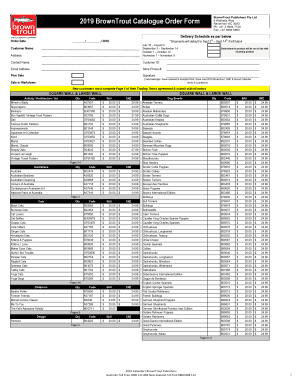 Fillable Online 2019 BrownTrout Catalogue Order Form Fax Email Print ...