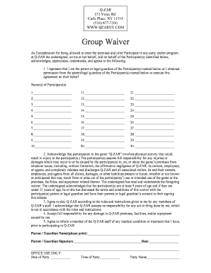 Fillable Online New Group Waiver.doc Fax Email Print - pdfFiller