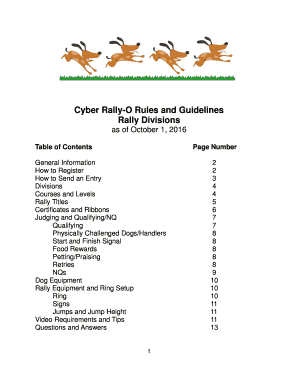 Fillable Online Rally Rules and Guidelines 2016 10-1 - Cyber Rally-O ...