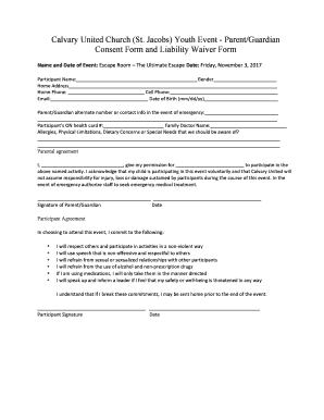 Fillable Online Escape Room Consent Forms.docx Fax Email Print - pdfFiller