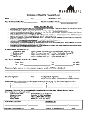 Fillable Online Emergency Housing Request Form Fax Email Print - pdfFiller