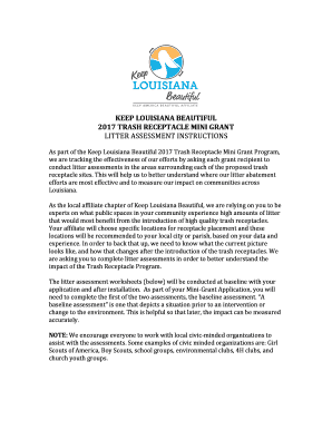 Fillable Online LITTER ASSESSMENT INSTRUCTIONS Fax Email Print - pdfFiller