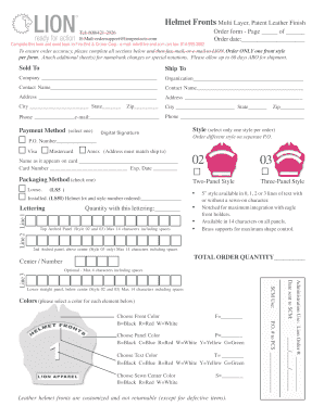 Fillable Online . Shield Order Form Fax Email Print - pdfFiller