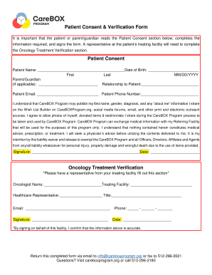 Fillable Online Patient Consent & Verification Form Patient Consent Fax Email Print - pdfFiller