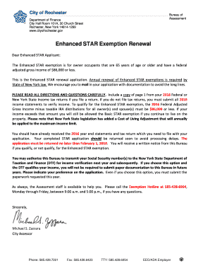 Fillable Online Enhanced STAR Exemption Renewal Fax Email Print - pdfFiller