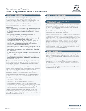 Fillable Online Year 13 Application Form - Information Fax Email Print ...