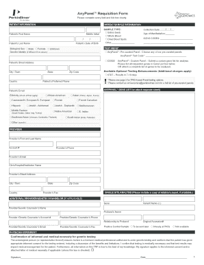 Fillable Online AnyPanelTM Requisition Form - PerkinElmer Genetics Fax ...