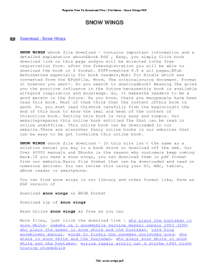 Fillable Online Snow Wings. Snow Wings Fax Email Print - pdfFiller
