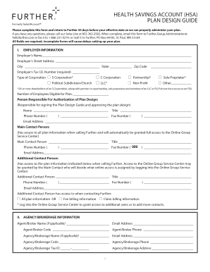 Fillable Online health savings account (hsa) plan design guide ...