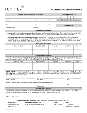 Fillable Online HSA BENEFICIARY DESIGNATION FORM Fax Email Print ...