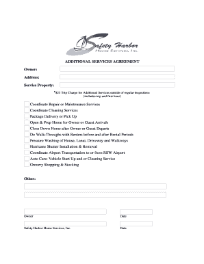 Fillable Online ADDITIONAL SERVICES AGREEMENT Fax Email Print - pdfFiller