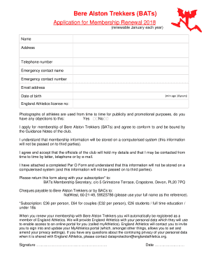 Fillable Online Bats-Membership-Form-2018-Renewal v2 - Bere Alston ...