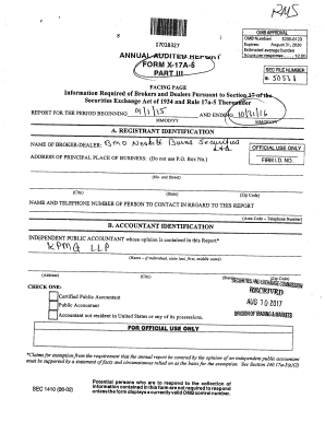 Fillable Online FORM X-17A- PART a- 505% % Fax Email Print - pdfFiller